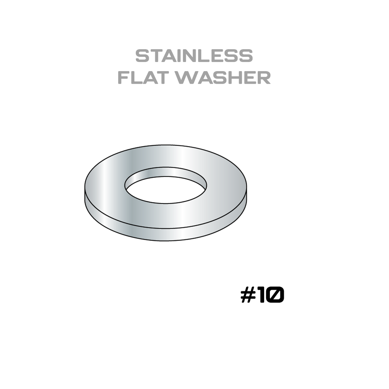 #10 Stainless Flat Washer 10 Pack | Deep V Rigging Company